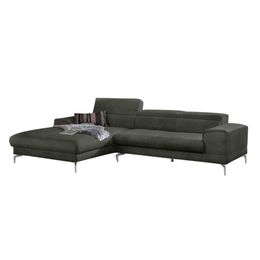 Ecksofa W.Schillig "piedroo, Designsofa mit tollem Sitzkomfort, bequem und elegant, L-Form", gr&uuml;n (hunter r66), B:303cm H:70cm T:193cm, Chenille-Flachgewebe R66 (85% Polyester, 15% Nylon), Sofas, Ecksofa, Kopfteilverstellung, wahlweise mit Sitztiefenverstellung, Breite 303cm