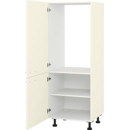 K&uuml;hlumbauschrank KOCHSTATION "KS-Scafa" mit T&uuml;r f&uuml;r integrierten K&uuml;hlschrank 880mm", beige (magnolia, nussbaum tabak), B:60cm H:150cm T:56cm, Schr&auml;nke, K&uuml;hlumbauschrank, Breite/H&ouml;he: 60/150 cm, wahlweise T&uuml;ranschlag rechts oder links