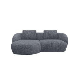 Wohnlandschaft FLEXLUX "Torino, rund, L-Form, Sofa-Ecke mit Recamiere, Longchair-Sofa", grau (granite grau), B:217cm H:85cm T:146cm, 100% Polyester, Sofas, Wohnlandschaft, Modernes, organisches Sofa-Design, Kaltschaum, Wellenunterfederung