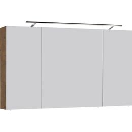 Spiegelschrank SAPHIR "3040", braun (eiche struktur braun), B:120cm H:74cm T:20cm, Melamin, Schr&auml;nke, Spiegelschrank, Breite 120 cm
