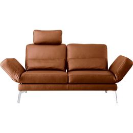 2-Sitzer 3C CANDY "Kairo", braun (brandy), B:216cm H:87cm T:141cm, 100% Leder, Sofas, 2-Sitzer, inklusive Drehsitz, Armlehnen- und R&uuml;ckenverstellung
