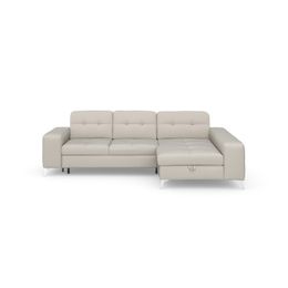 Sit & More Ecksofa SIT & MORE "Baviene L-Form", beige (creme), B:286cm H:92cm T:176cm, Sofas, Ecksofa, inklusive Sitztiefenverstellung und Federkern, wahlweise Bettfunktion