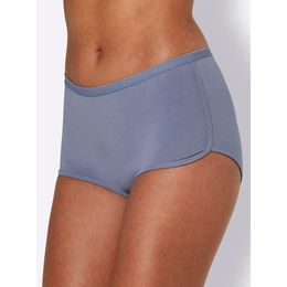 Hipster, Damen, Gr. 40/42, 3 Stk., blau (2x taubenblau, bedruckt, 1x taubenblau), 95% Baumwolle, 5% Elasthan, Unterhosen Hipster