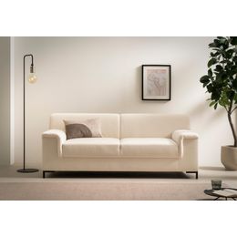 2,5-Sitzer Home Affaire "Jamie 2 auch in Cord B/T/H: 192/81/76 cm", beige (creme), B:192cm H:76cm T:81cm, 100% Polyester, Sofas, 2 5-Sitzer, zeitlos, modern, mit komfortablem Federkern
