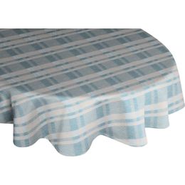 Tischdecke WIRTH "LAUFENBERG" Gr. 1, blau, B:130cm L:190cm, Baumwolle, Polyester, Tischdecken, Tischdecke, oval