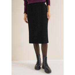 Midirock Cecil, Damen, Gr. XL (44), schwarz, Web, Obermaterial: 70% Polyester, 23% Viskose, 4% metallisierte Fasern, 3% Elasthan. Futter: 100% Polyester, unifarben, k&ouml;rpernah kniebedeckend, R&ouml;cke Midirock, mit Glitzerdetails und Gummizug