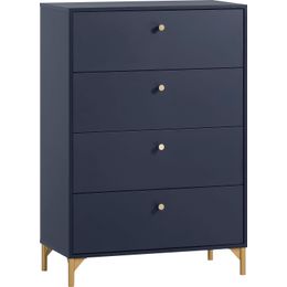 Kommode Schildmeyer "Alfa", blau (nachtblau), B:80,1cm H:116,7cm T:40cm, FSC-zertifizierter Holzwerkstoff, Sideboards, Kommode, 4 Schubladen