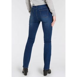 Gerade Jeans Arizona "Ultra-Stretch", Damen, Gr. 48, N-Gr, blau (dunkelblau use), Denim/Jeans, Obermaterial: 74% Baumwolle, 24% Polyester, 2% Elasthan, unifarben, Basic, gerade lang, Jeans Gerade Jeans, Used-Look-Waschung, Topseller