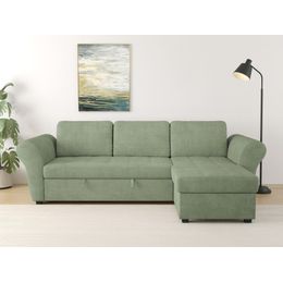 Ecksofa TRENDS BY HG "Lasse L-Form, B: 259 cm", d508 enjoy new 47 wintermoss, B:259cm H:85cm T:155cm, 92% Polyester;8% Nylon, Sofas, Ecksofa, mit Bettfunktion & Bettkasten