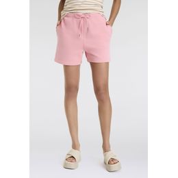 Shorts Gant "REG SHIELD SHORTS", Damen, Gr. XS, N-Gr, pink (geranium pink), Jersey, Obermaterial: 87% Baumwolle, 13% Polyester, regular fit, Hosen Shorts