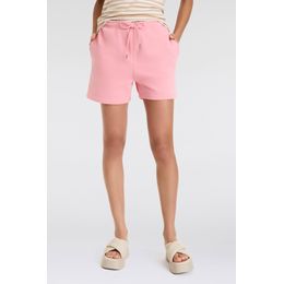 Shorts Gant "REG SHIELD SHORTS", Damen, Gr. XL, N-Gr, pink (geranium pink), Jersey, Obermaterial: 87% Baumwolle, 13% Polyester, regular fit, Hosen Shorts