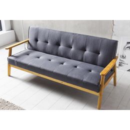 Schlafsofa Salesfever "Skagen 3-Sitzer Sofa", grau (dunkelgrau), B:190cm H:81cm T:85cm, Webstoff (100% Polyester), Massivholz, Sofas, Schlafsofa, Holzgestell Sofa: Entspannung und Schlaf auf 190cm Breite