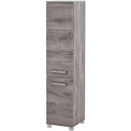 Midischrank Welltime "Windau", braun (eiche ribbeck), B:30cm H:130cm T:35cm, Holzwerkstoff, Schr&auml;nke, Midischrank, 30 cm breit
