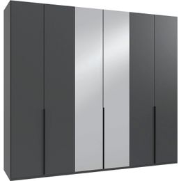 Kleiderschrank wimex "Mugano,in 5 Breiten,2 H&ouml;hen,2 Tiefen, viele Farben, Made in Germany", schwarz (grafit, griffe schwarz), B:270cm H:236cm T:58cm, Holzwerkstoff, Schr&auml;nke, Kleiderschrank, mit langen Griffen aus Metall, mit oder ohne Spiegel