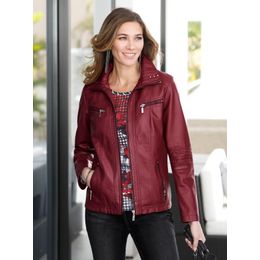 Lederimitatjacke Classic Basics, Damen, Gr. 54, rot, 100% Viskose, unifarben, Jacken Lederimitatjacke