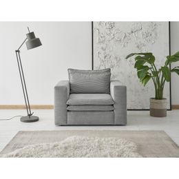 Sessel Home Affaire "PIAGGE", grau (hellgrau), B:110cm H:83cm T:91cm, Sessel, Sessel, Hochwertiger Cord- passend zur Serie PIAGGE