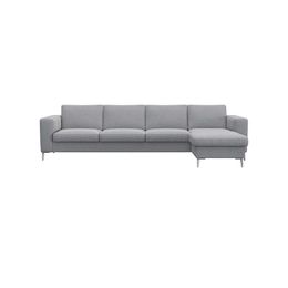 Ecksofa FLEXLUX "Fiore, super Sitzkomfort durch Kaltschaum im Sitz, L-Form", grau (sophisto gre), B:295cm H:85cm T:159cm, Sofas, Ecksofa, breite Armlehnen, F&uuml;&szlig;e Alu