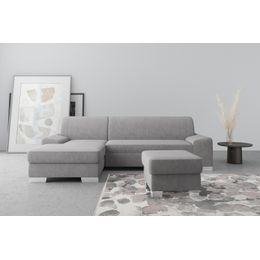 Ecksofa DOMO collection "Anzio L-Form, whlw. Bettfunktion, Federkern, hochwertig, Breite 271 cm", grau, B:271cm H:85cm T:160cm, Sofas, Ecksofa, Ohne Bettfunktion, Recamiere links, Samtoptik, grau