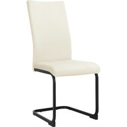 Esszimmerstuhl OTTO HOME "Darcel", beige (creme, schwarz, creme), B:43cm H:100cm T:60cm, Stoff, St&uuml;hle, Esszimmerstuhl, Freischwinger