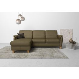 Ecksofa Home Affaire "Palmera L-Form, B: 244 cm - OTTO. Verl&auml;ssliche Qualit&auml;t.", gr&uuml;n (olive), B:244cm H:89cm T:163cm, Luxus-Microfaser (100% Polyester);Struktur (100% Polyester);Luxus-Microfaser in Lederoptik (100% Polyester), Sofas, Ecksofa, optional Bettfunktion & Bettkasten, Federkern