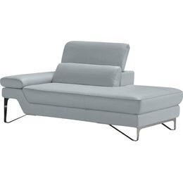 Ottomane Egoitaliano "Princess, elegantes Designsofa mit erstklassigem Sitzkomfort", blau (himmel), B:177cm H:95cm T:108cm, Leder NUVOLE (Echtes Rindsleder). Halbnat&uuml;rliches, halbnarbiges Rindsleder mit einer nat&uuml;rlichen K&ouml;rnung von 1, 2 bis 1, 4 mm. Dieses Leder hat eine weiche, wachsartige Haptik mit mattem Aussehen und einem Wolkeneffekt. Es handelt sich um ein Naturleder, das die urspr&uuml;ngliche