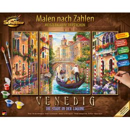 Malen nach Zahlen Schipper "Meisterklasse Triptychon - Venedig - Die Stadt in der Lagune", bunt, Malvorlagen, KinderB:20cm H:50cm, Malen nach Zahlen, Made in Germany, B:20cm H:50cm