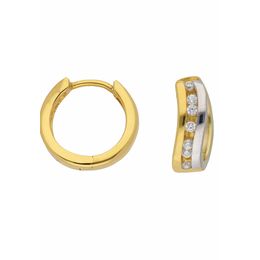 Adelia&acute;s Paar Creolen ADELIA&acute;S "333 Gold Ohrringe Creolen mit Zirkonia", gold, Ohrringe, Damen, Gelbgold 333, Paar Creolen