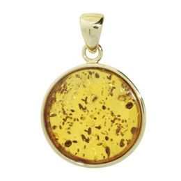 Kettenanh&auml;nger OSTSEE-SCHMUCK "- Frouke 24 mm - Gold 333/000 - Bernstein" Gr. 38, gold (gold 333, goldfarben, gelb), Schmuckanh&auml;nger, Damen, Gelbgold 333, Kettenanh&auml;nger