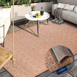 Villeroy & Boch Outdoorteppich VILLEROY & BOCH "Julie", rosa (kupfer), B:160cm H:4mm L:230cm, Polyester, Teppiche, Outdoorteppich, In-& Outdoor, Flachgewebe, wetterfest, Terrasse, Balkon, modern, Trend