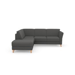Sit & More Ecksofa SIT & MORE "Visby L-Form", grau, B:248cm H:87cm T:213cm, Sofas, Ecksofa, Wahlweise mit Bettfunktion und Stauraum, frei im Raum stellbar