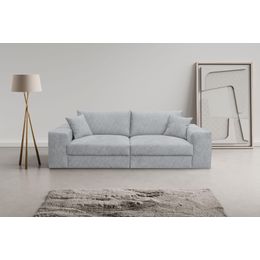 Big-Sofa WERK2 "Rozzana Mega Sofa mit viel Platz, aktuelle Bez&uuml;ge. Breite 246cm", grau (hellgrau), B:246cm H:82cm T:105cm, 100% Polyester, Sofas, Big-Sofa, mit losen R&uuml;ckenkissen, gem&uuml;tlich, in Cord, Breitcord und Pl&uuml;sch Bezug