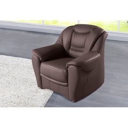 Sit & More Sessel SIT & MORE "Bansin", braun (mokka), B:98cm H:94cm T:95cm, Luxus-Microfaser ALTARA NUBUCK (100% Polyester);SOFTLUX-Kunstleder;NaturLEDER (echtes Rindsleder)/Korpus SOFTLUX-Kunstleder, Sessel, Sessel