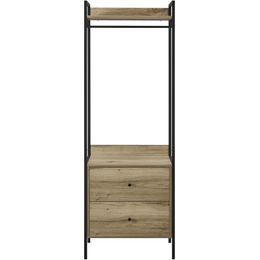 Garderobenschrank OTTO HOME "Tayler", eichefarben, B:64cm H:180cm T:40cm, FSC-zertifizierter Holzwerkstoff, Schr&auml;nke, Garderobenschrank, Melamin-Tischplatte, pulverbeschichtetem Metallgestell, H&ouml;he 180 cm