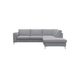 Ecksofa FLEXLUX "Fiore, L-Form", grau (sophisto gre), B:241cm H:85cm T:225cm, 100% Polyester, Sofas, Ecksofa, breite Armlehnen, F&uuml;&szlig;e alufarben, B/T 241/225 cm, Kaltschaum im Sitz