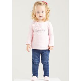 Schlupfjeans LEVI'S KIDS "PULL ON SKINNY JEANS", M&auml;dchen, Gr. 6/68, N-Gr, blau (dunkelblau uesd), Denim/Jeans, Obermaterial: 61% Baumwolle, 38% Viskose, 1% Elasthan, Basic, skinny fit, Jeans Schlupfjeans, for BABYS