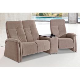3-Sitzer exxpo - SOFA FASHION "Tivoli, Kinosofa mit Tischablage & Stauraumfach, man. Relaxfunktion", beige, B:258cm H:109cm T:97cm, Softlux-Kunstleder;NaturLeder;Luxus-Microfaser, &raquo;Aqua Clean&laquo; (50% Polyester, 35% Polyacryl, 15% Polyamid), Sofas, 3-Sitzer, mit Relaxfunktion