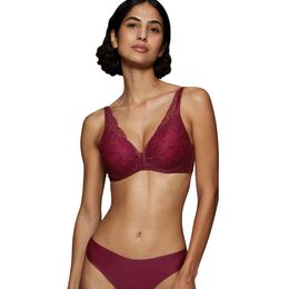B&uuml;gel-BH Triumph "Body Make-Up Illusion Lace", Damen, Gr. 75, Cup C, rosa (woodrose), Microtouch, Obermaterial: 51% Polyamid, 35% Polyester, 14% Elasthan, leicht gl&auml;nzend, unifarben, BHs B&uuml;gel-BH, mit Stretch-Spitze und Lifting-Effekt