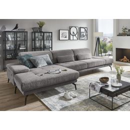 Ecksofa DIE PLANBAR "MP-IN20126 L-Form mit Kaltschaum-Polsterung", grau, B:328cm H:82cm T:190cm, 100% Polyester, Sofas, Ecksofa, mit Kopfteilverstellung, optional Sitztiefen- & Armteilverstellung