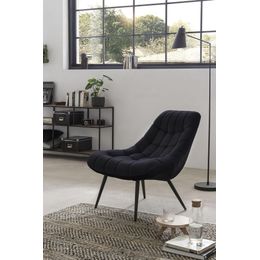 Relaxsessel Salesfever "Toulon - Komfortabler Loungesessel", schwarz (schwarz, schwarz), B:76cm H:85cm T:85,6cm, Sessel, Relaxsessel, mit XXL-Steppung, mit schwarzen oder naturfarbenen Beinen