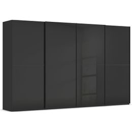 Schwebet&uuml;renschrank Rauch "Kleiderschrank Schrank Garderobe Schlafzimmerschrank SCALE-DUO", schwarz (schwarz, glas schwarz, griffleisten schwarz), B:360cm H:223cm T:68cm, Holzwerkstoff, Schr&auml;nke, Schwebet&uuml;renschrank, edle zweigeteilte T&uuml;ren Glas-Front mit 3 Zierleisten MADE IN GERMANY