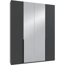 Kleiderschrank wimex "Mugano,in 5 Breiten,2 H&ouml;hen,2 Tiefen, viele Farben, Made in Germany", schwarz (grafit, griffe schwarz), B:180cm H:236cm T:40cm, Holzwerkstoff, Schr&auml;nke, Kleiderschrank, mit langen Griffen aus Metall, mit oder ohne Spiegel