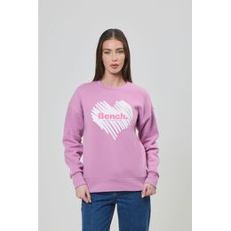 Sweatshirt Bench. "MIAO_SWEATSHIRT", Damen, Gr. 42, lila (violet), Sweatware, Obermaterial: 60% Baumwolle, 40% Polyester, bedruckt, Rundhals, Rippb&uuml;ndchen, Sweatshirts Sweatshirt