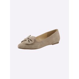 Ballerina Andrea Conti, Damen, Gr. 40, grau (taupe), Leder, Veloursleder, Schuhe Ballerina