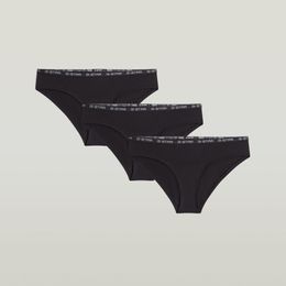 G-Star Raw Hipster G-STAR "LAVA, 3 PACK HIPSTER BRIEFS", Damen, Gr. XXL, 3 Stk., schwarz, Jersey, Obermaterial: 95% Baumwolle, 5% Elasthan, unifarben, eng, Unterhosen Hipster, Baumwoll-Stretch