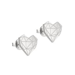 Paar Ohrstecker Liebeskind Berlin "Schmuck Geschenk Edelstahl Ohrringe Herz", silber (edelstahlfarben), Ohrringe, Damen, Edelstahl, Paar Ohrstecker