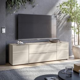 HBZ-MEBLE Lowboard HBZ "Santorin, BxHxT 180x99x40 cm", beige (kaschmir), B:180cm H:55cm T:40cm, Holzwerkstoff, Sideboards, Lowboard, Breite 180cm, Softclose f&uuml;r T&uuml;ren und Schubk&auml;sten, Melaminbeschichtung