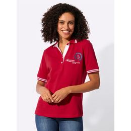 Poloshirt Casual Looks "Poloshirt", Damen, Gr. 44, erdbeere, 100% Baumwolle, unifarben, Shirts Poloshirt