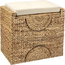 Hocker, beige (natur), B:56cm H:50cm T:35cm, Hocker, Hocker