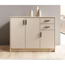 HBZ-MEBLE Sideboard HBZ "Nelly Kommode, BxHxT 109x86x50cm", artisan eiche, kaschmir, B:109cm H:86cm T:50cm, Sideboards, Sideboard, Breite 109cm, Einlegeb&ouml;den verstellbar, foliert