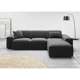 Ecksofa Home Affaire "Glimminge L-Form auch in Breitcord, Feincord + Easy care-Bezug", grau (anthrazit), B:264cm H:71cm T:191cm, 95% Polyester, 5% Nylon, Sofas, Ecksofa, Breite 264, Zierkissen
